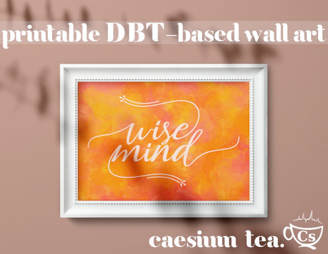 Printable DBT Reminder "wise Mind" Poster, Text Art, Sunrise Color ...