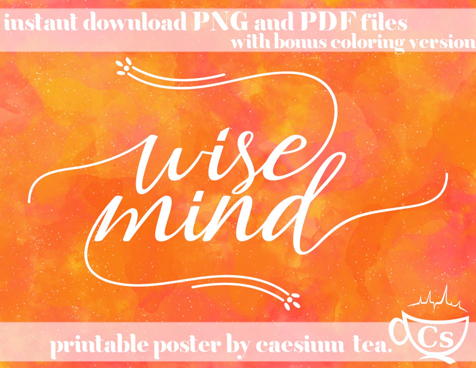 Printable DBT Reminder "wise Mind" Poster, Text Art, Sunrise Color ...
