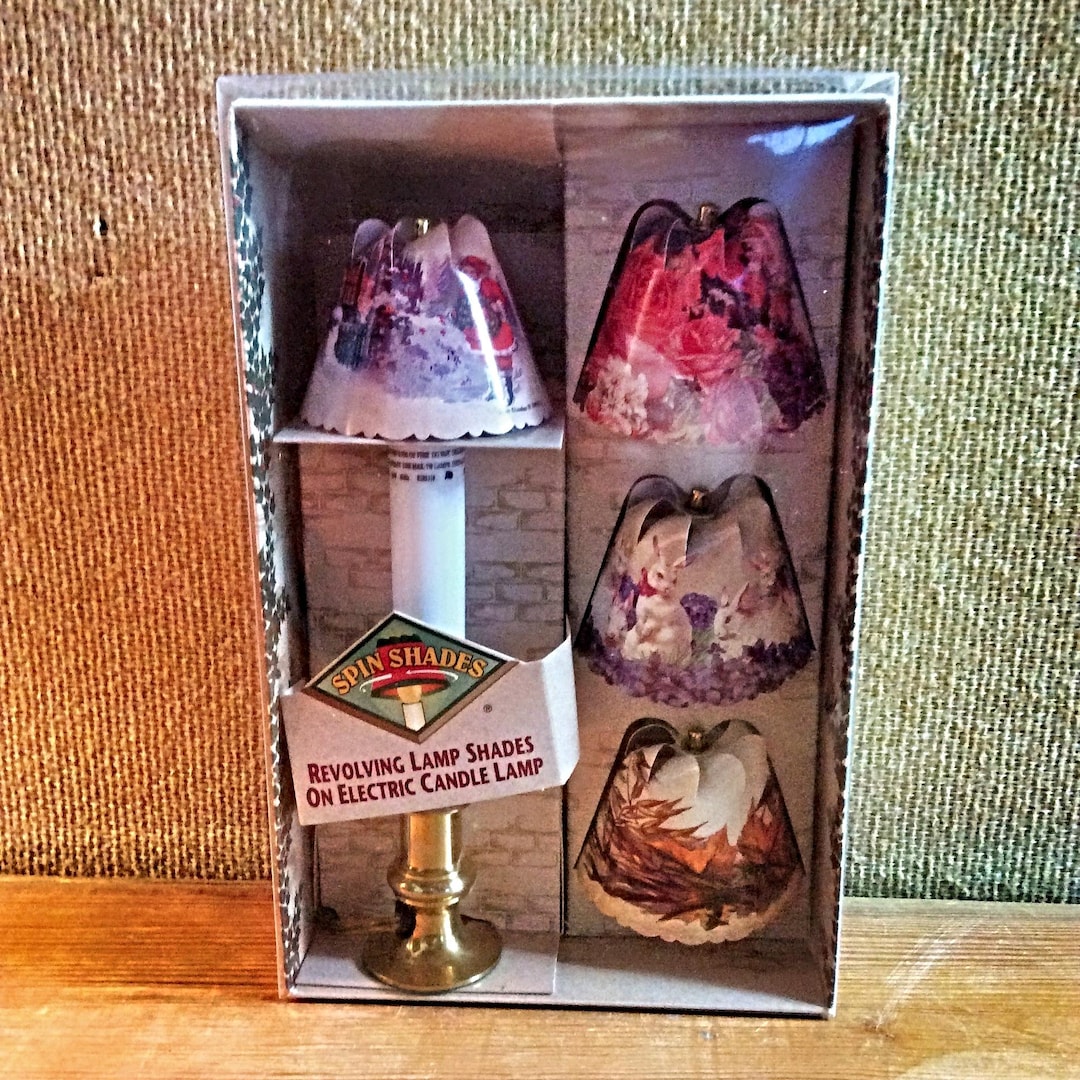 Vintage Spin Shades Revolving Lamp Set – Electric Candle Lamp With 4 ...