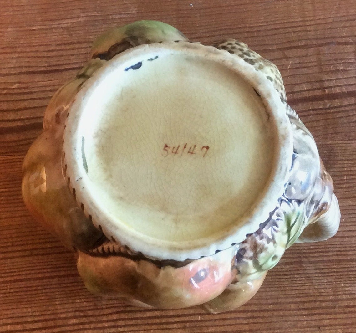 Vintage Ceramic Tilso Japan Majolica Creamer Pitcher, Fruit Motif ...