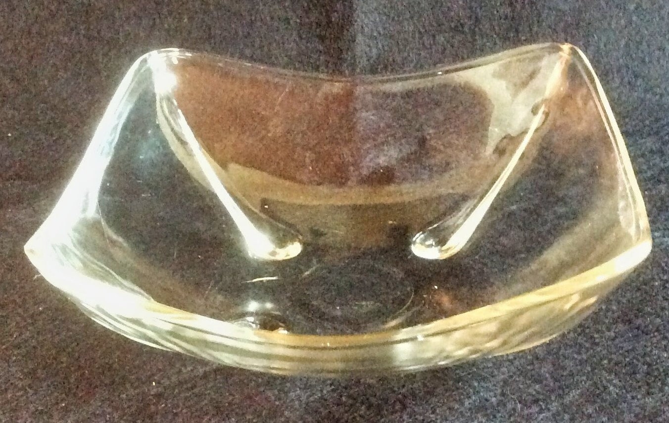 Anchor Hocking Square Glass Bowl, Vintage Shallow Dish, Clear Serving ...