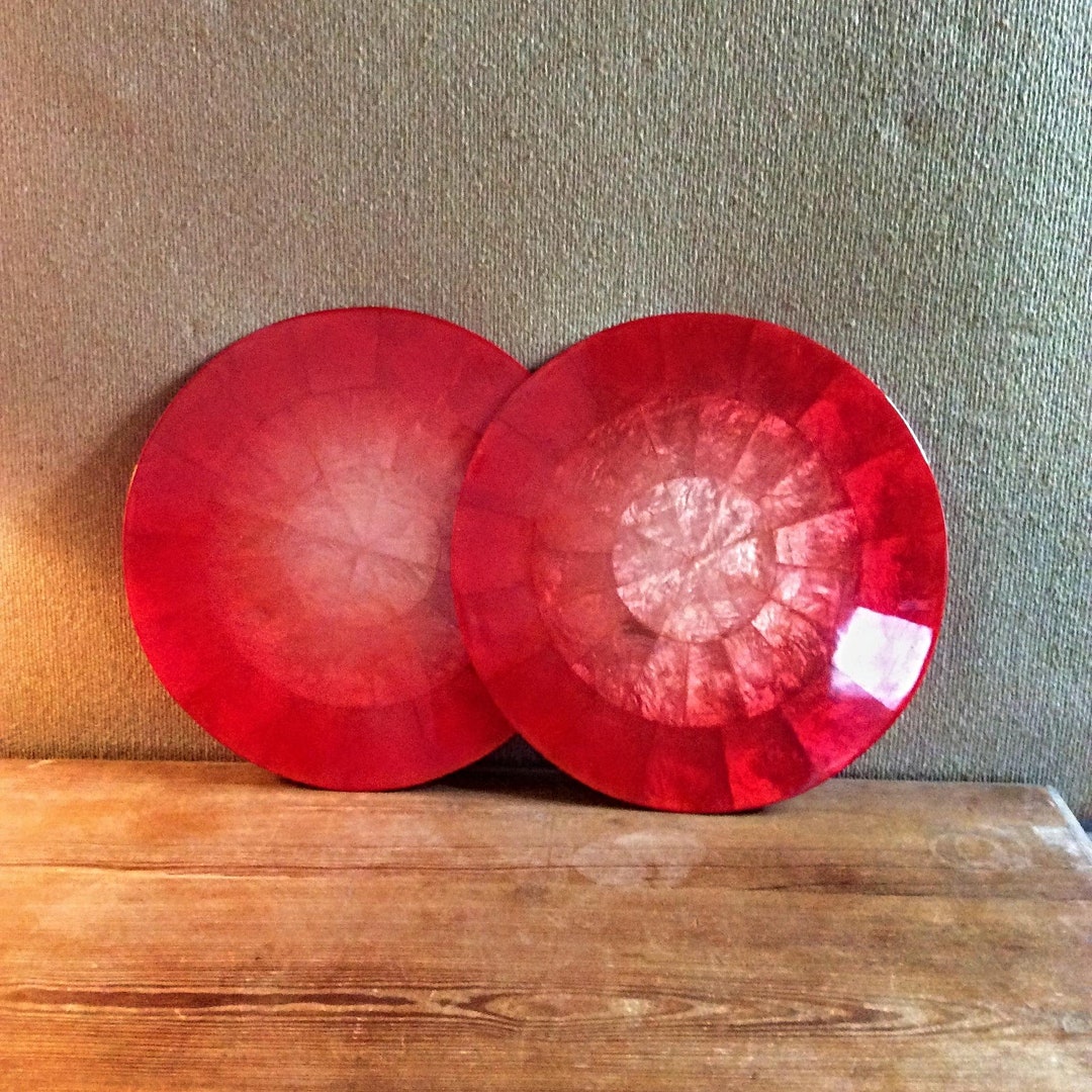 Kim Seybert Capiz Shells Chargers, Round Placemats Set of 2, Table ...