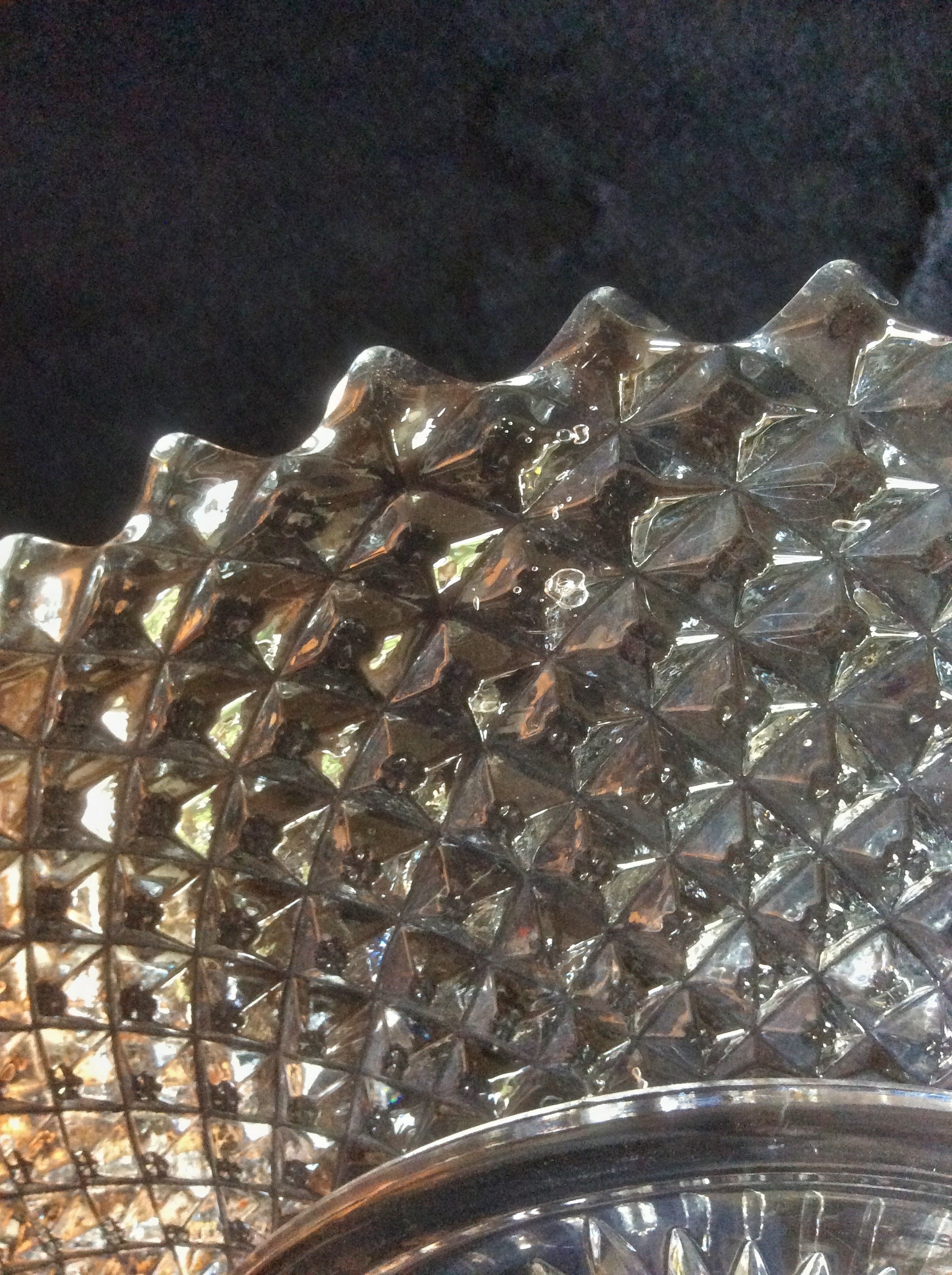 Vintage Clear Glass Serving Plate 10" Diamond Pattern, Classic Glass ...