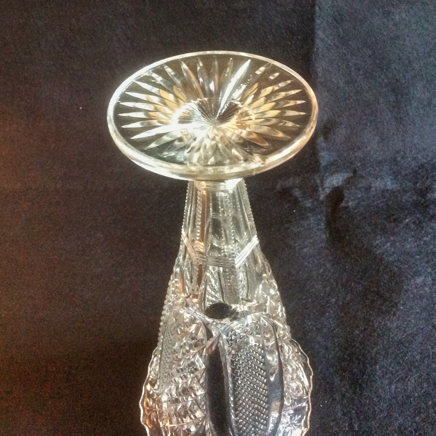 Tall Vintage Bud Vase Cut Glass Flower Holder Elegant Home - Etsy