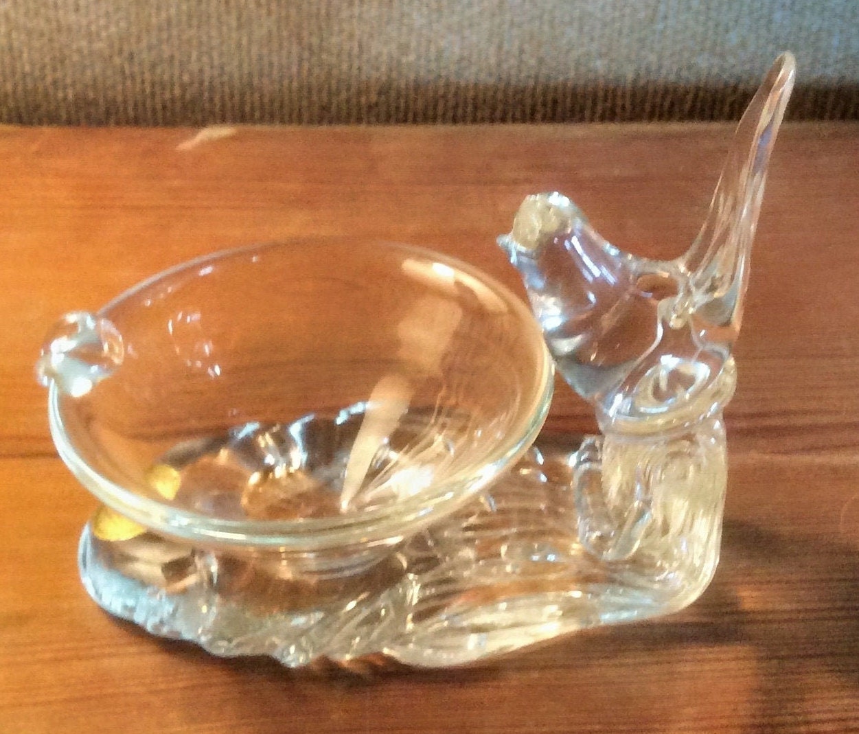Glass Bird Bath Ashtray, Vintage Glass Ashtray, Bird Lover Gift ...