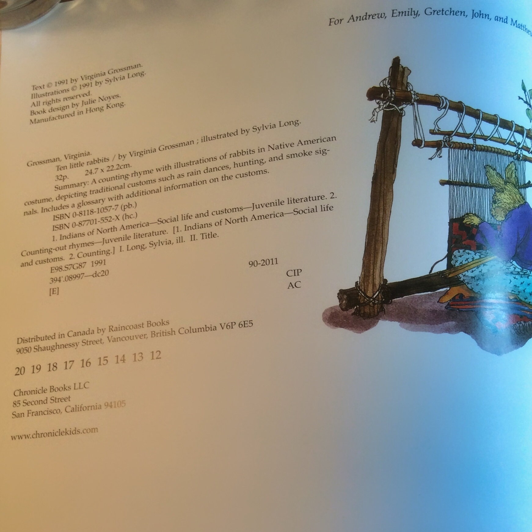 Ten Little Rabbits Virginia Grossman & Sylvia Long 1991 A Counting ...