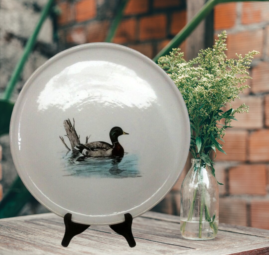 Hand Painted Mallard Duck Plate Signed 10 1/2" ~ Duck Plate ~ Duck ...