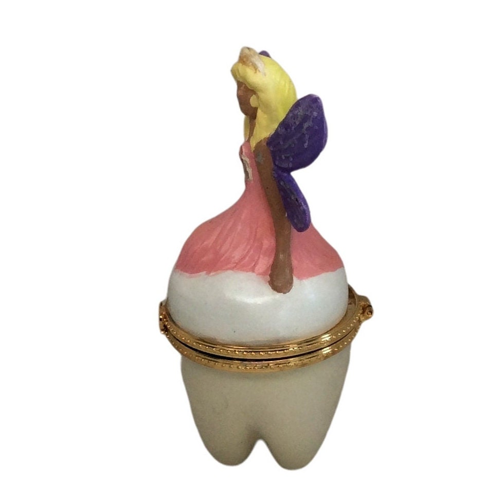 Tooth Fairy Tooth Holder Trinket Box Pink Fairy Pixy Tooth - Etsy