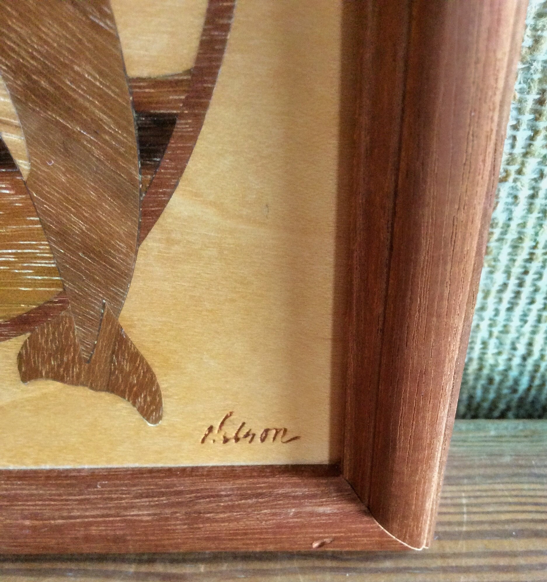 Vintage Wood Inlay Jeff Nelson Art Dolphins, Nautical Wall Decor ...