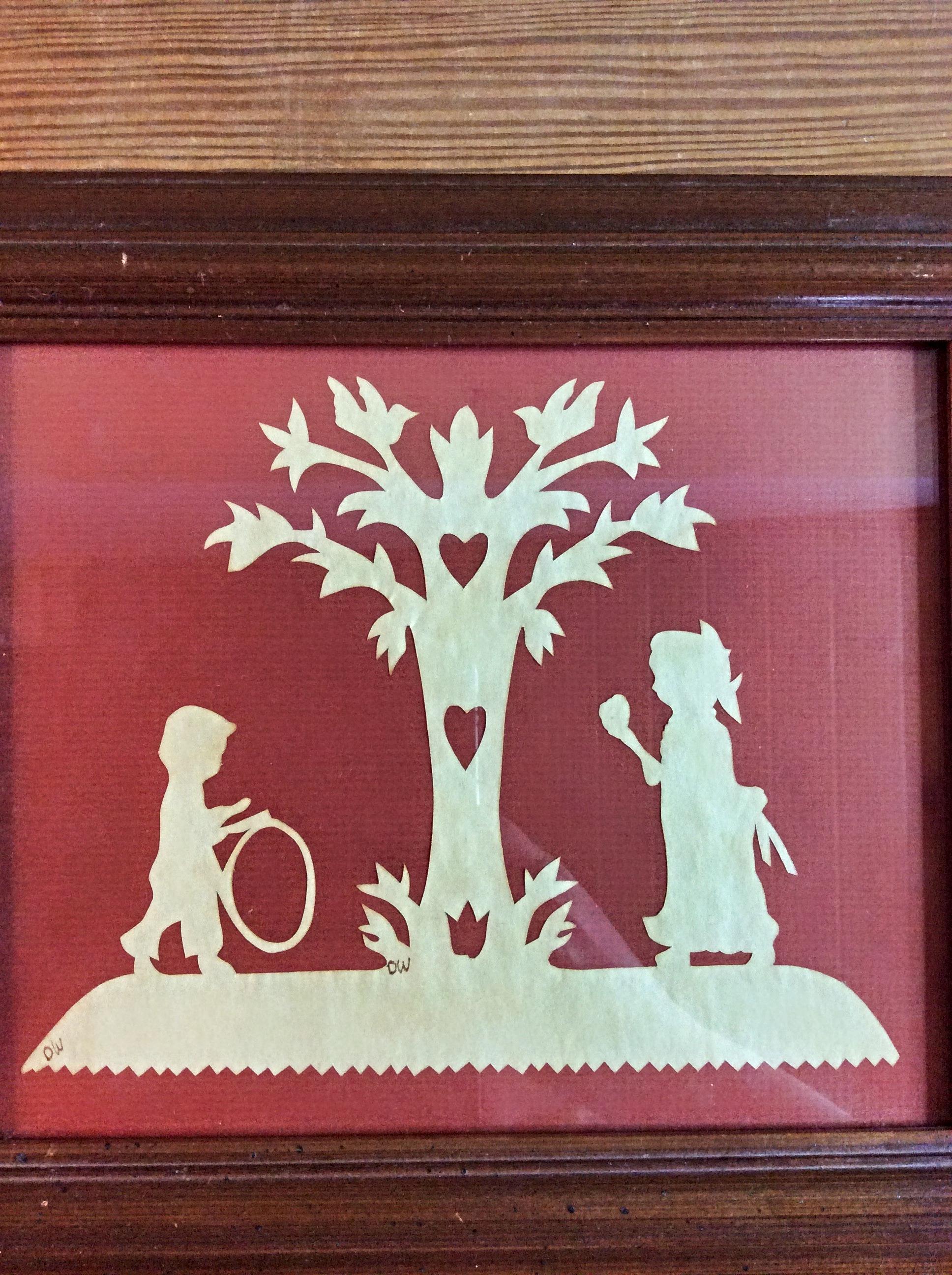 Scherenschnitte Paper Cutting Signed German Tradition Children Playing ...