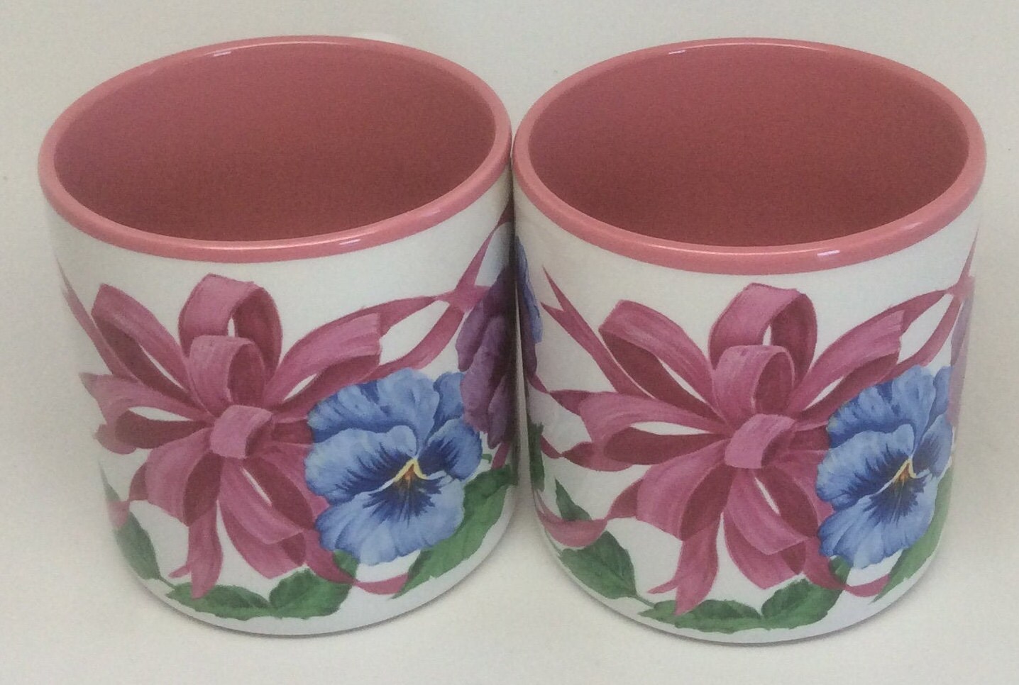 Tasses à café roses June Bower, fleur de pensée, 8 oz, lot de 2, tasses ...