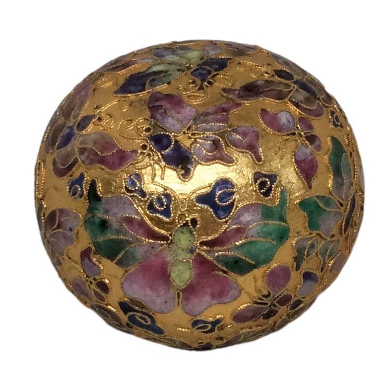 Cloisonné Round Rattle Paperweight Desk Ornament Felted Bottom - Etsy