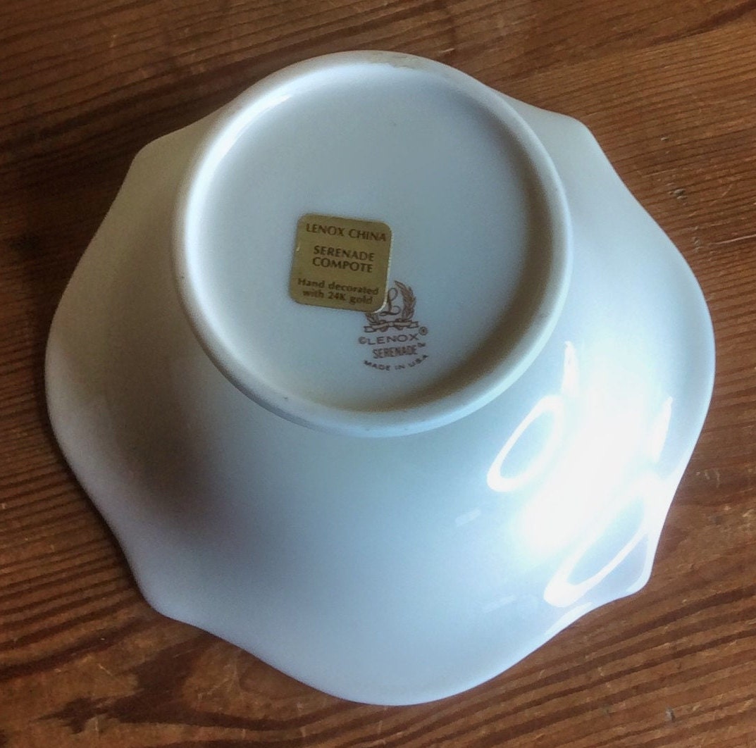 Vintage Lenox China Serenade Compote Gorgeous Hand Decorated - Etsy