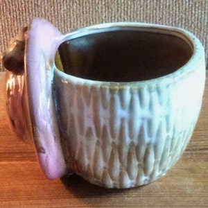 Ceramic Bonnet Hat Planter Pot Pink With Bow, Unique Gift Idea ...