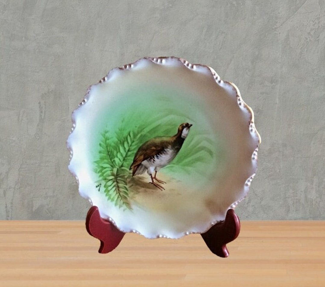 Hand Painted Limoges Quail Game Bird Plate, 9” Plate, Collectible ...