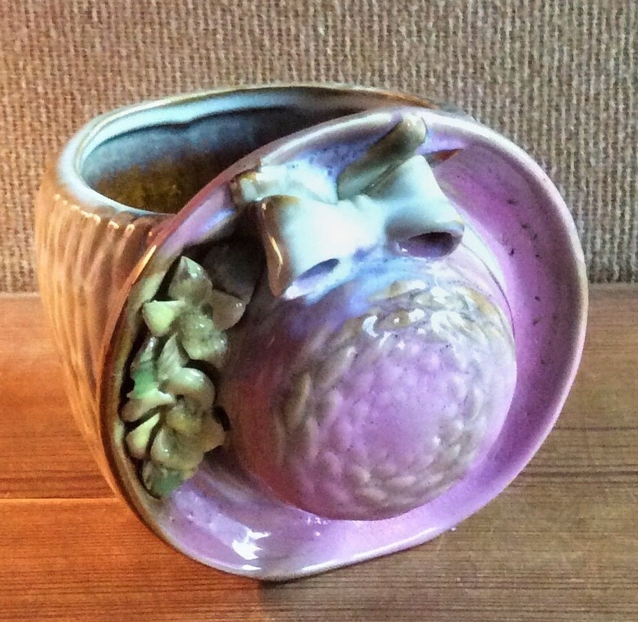 Ceramic Bonnet Hat Planter Pot Pink With Bow, Unique Gift Idea ...