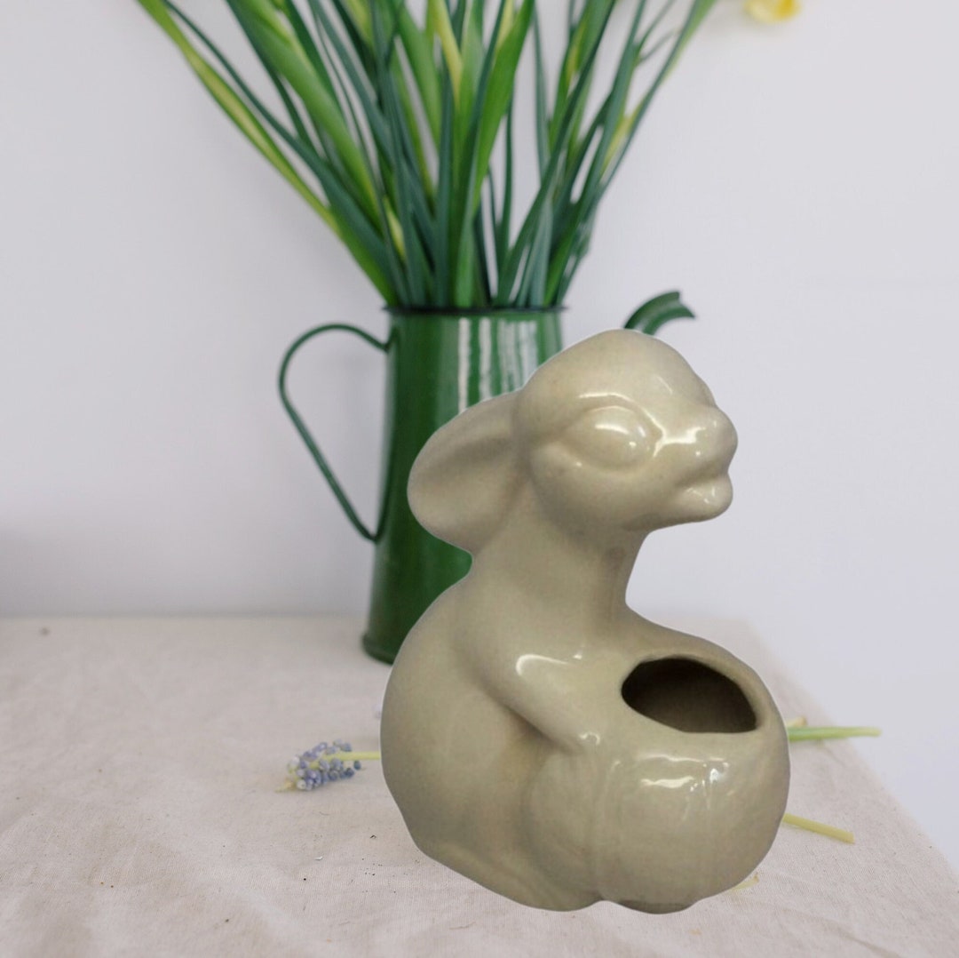 White Ceramic Rabbit Planter: Succulent, Air Plant, Cactus Vase - Etsy