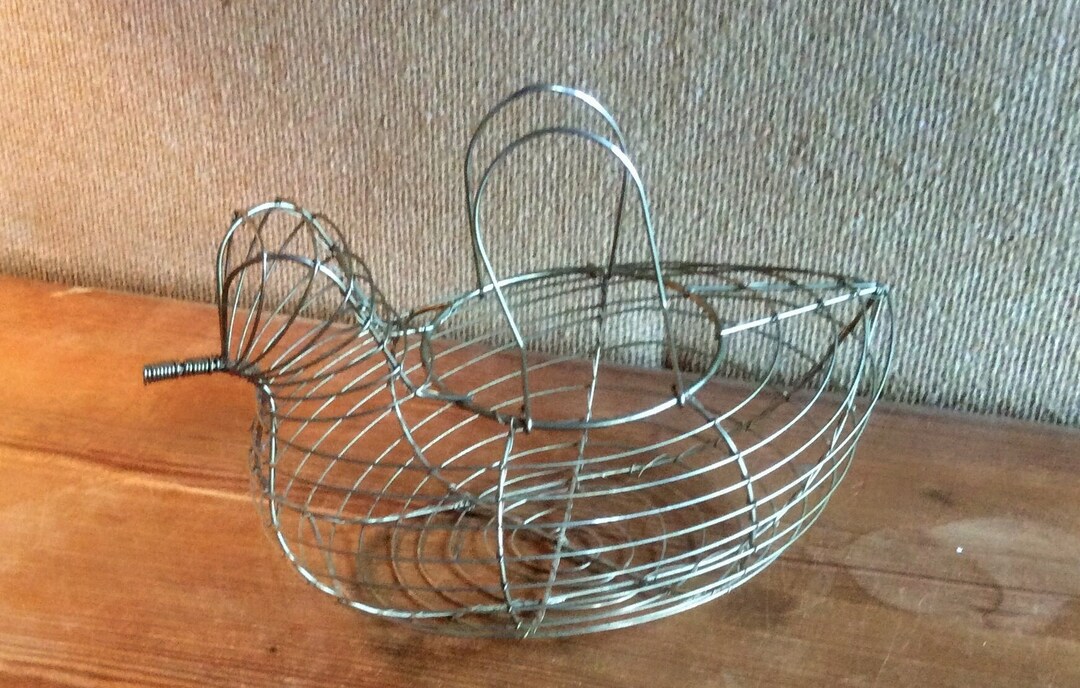 Duck Bird Wire Basket Storage Organizer, Rustic Farmhouse Decor, Home ...