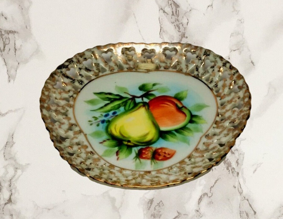 Ceramic Fruit Trinket Dish, Vintage Ucagco Japan, Decorative Dish ...