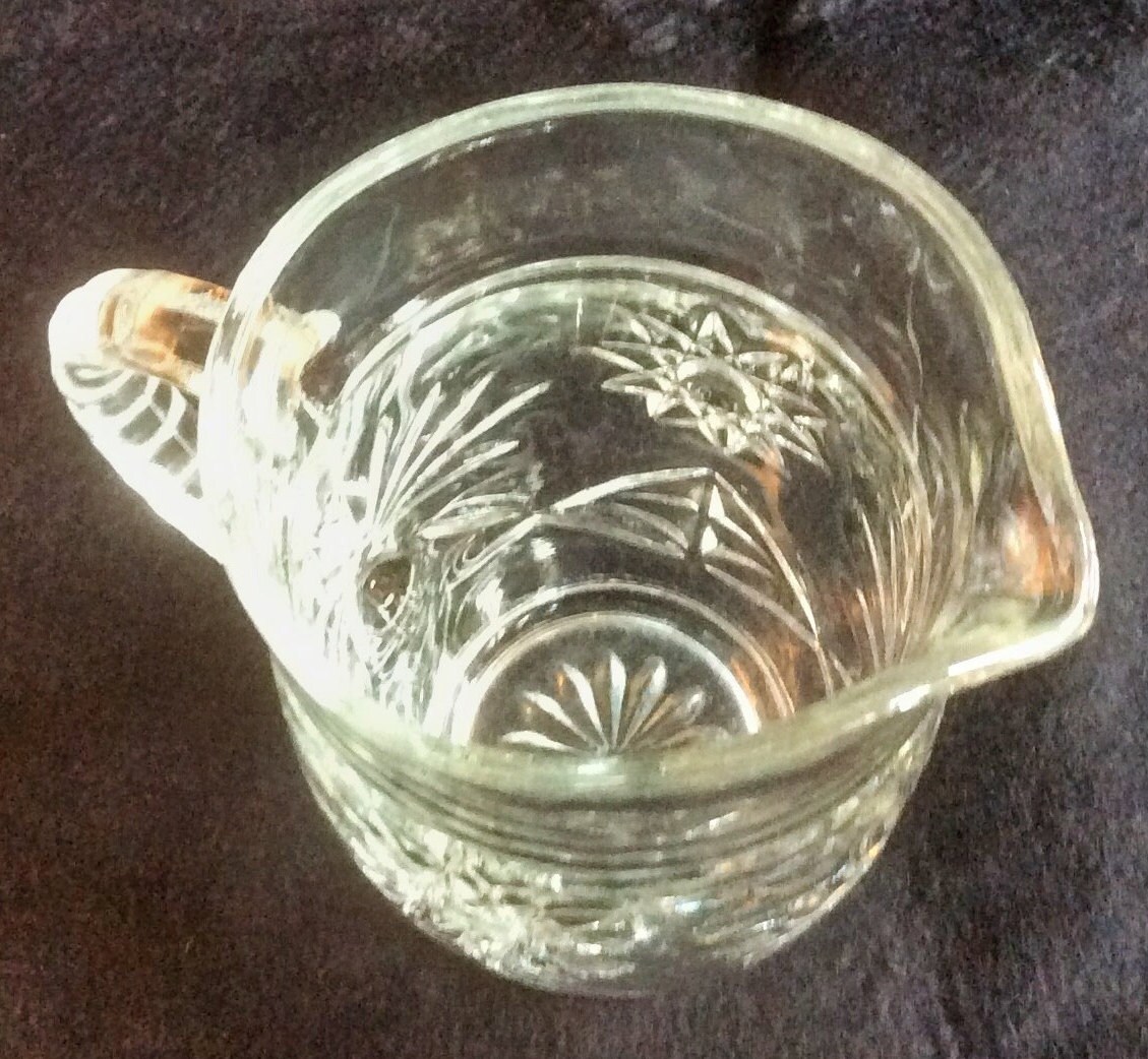 Retro Anchor Hocking Star of David Pitcher, Small Clear Glass Pitcher ...