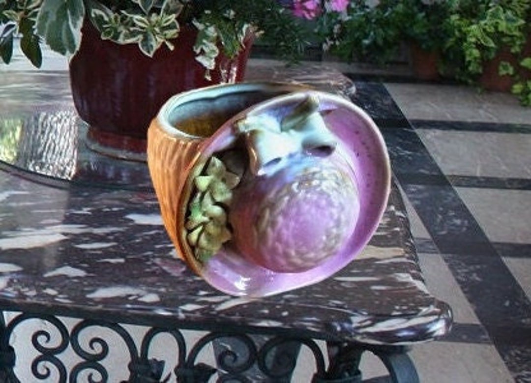 Ceramic Bonnet Hat Planter Pot Pink With Bow, Unique Gift Idea ...