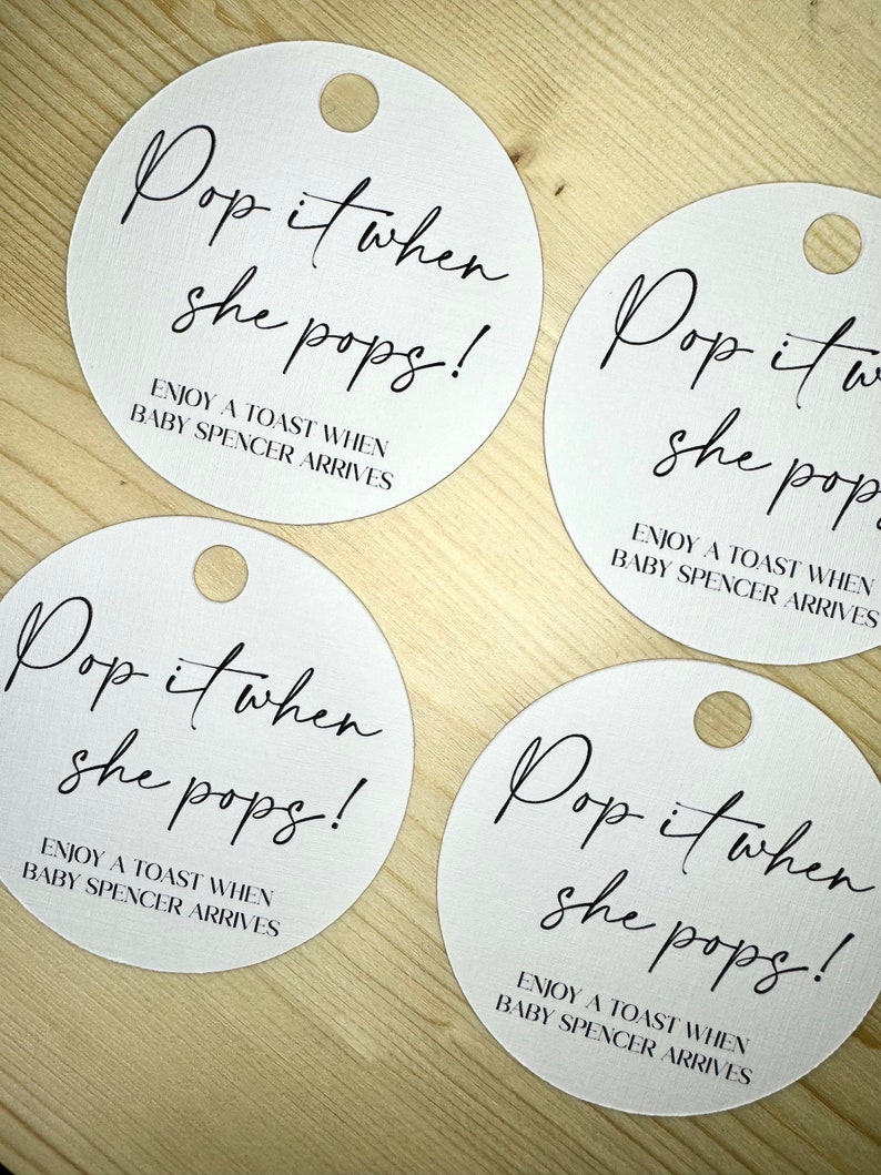 Pop It When She Pops Tags, Baby Shower Tags, Pop It When She Pops Gift ...