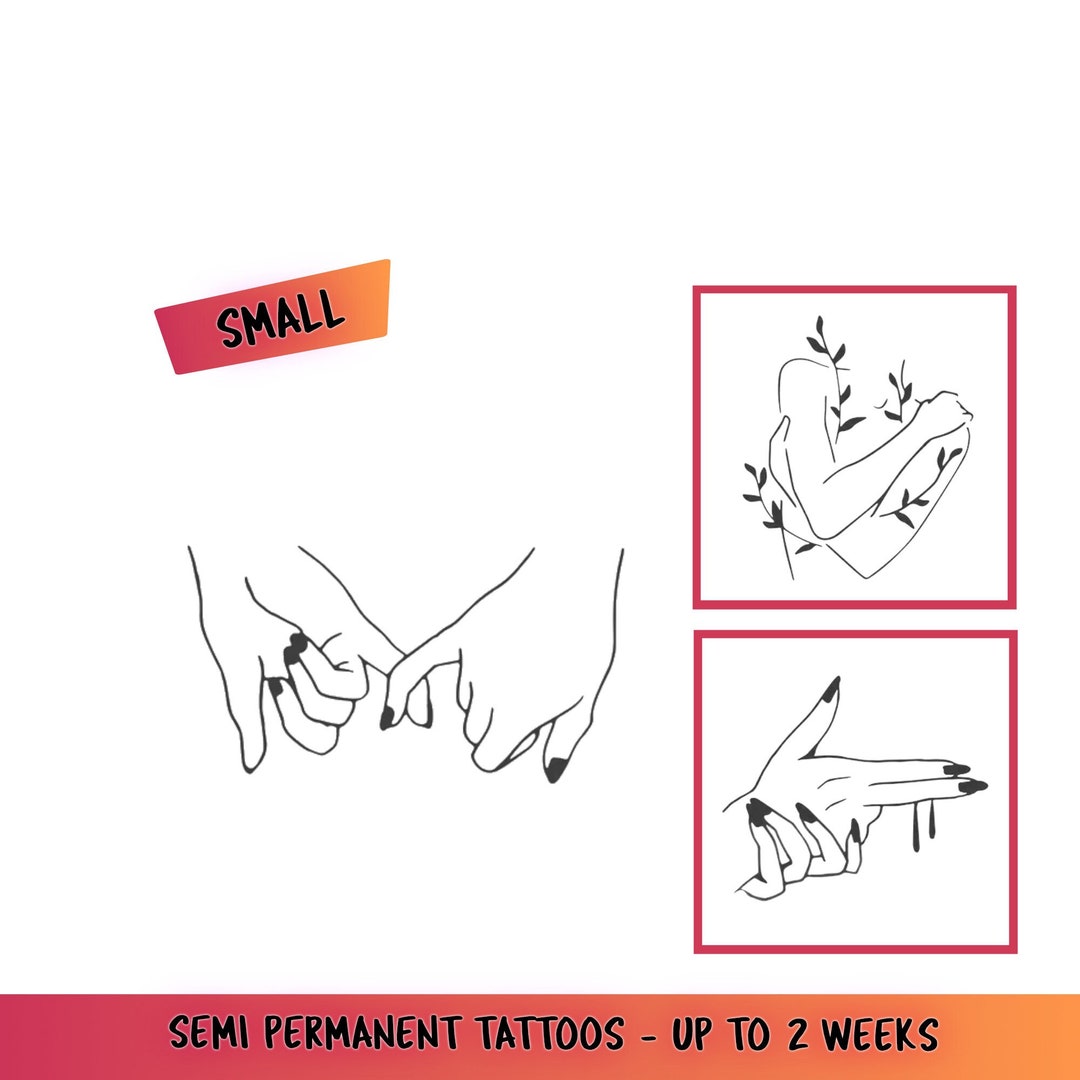 Semi Permanent Tattoo Small Tattoos Hand and Finger Tattoos Floral ...