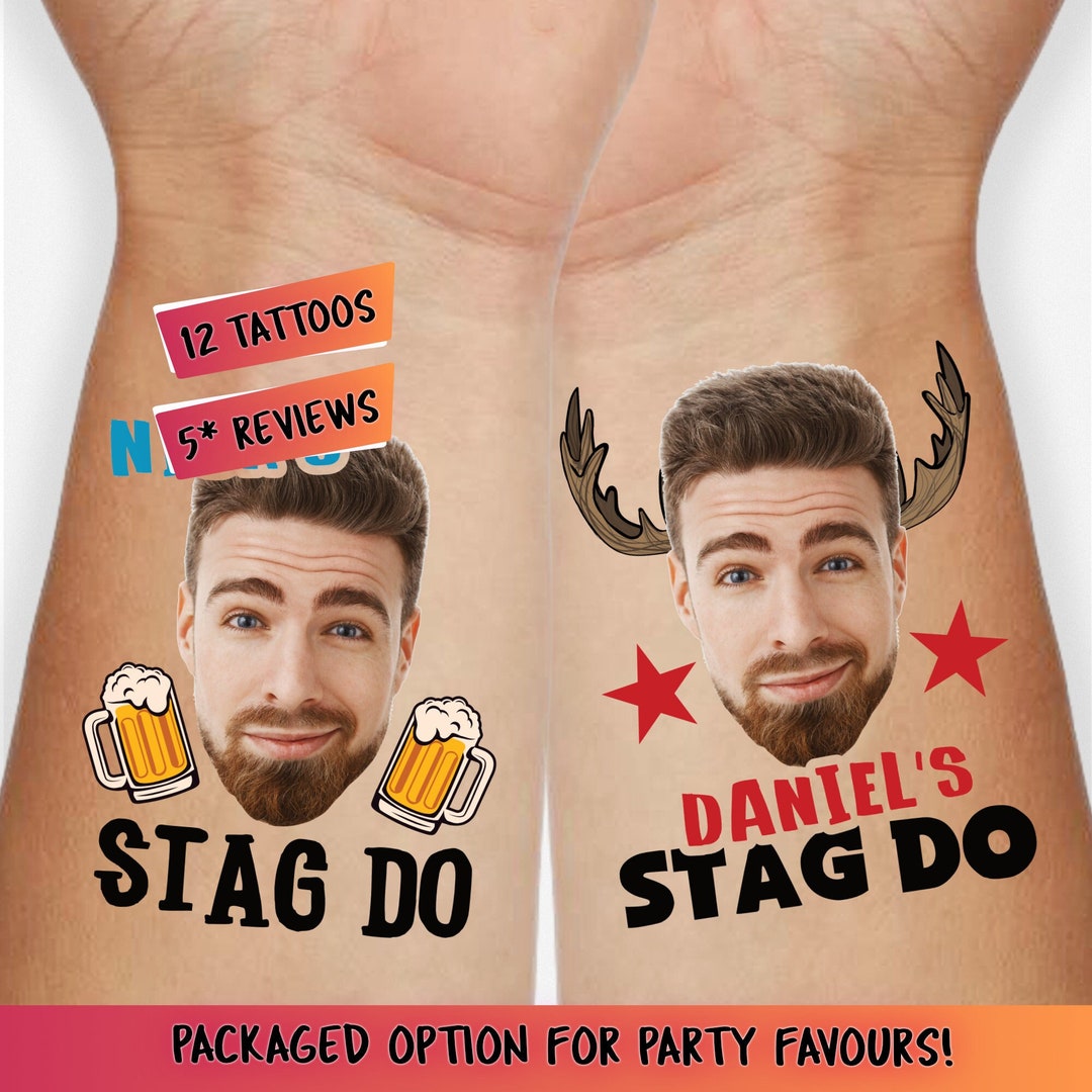 Stag Do Tattoos Stag Beer Photo Tattoos Face Tattoos Personalised ...