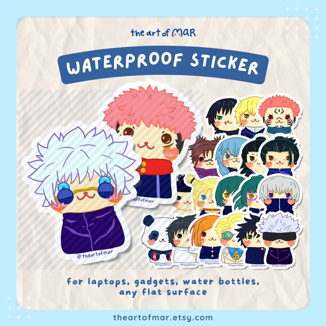 Jujutsu Kaisen Waterproof Sticker Gojo, Itadori, Geto, Megumi, Nanami ...