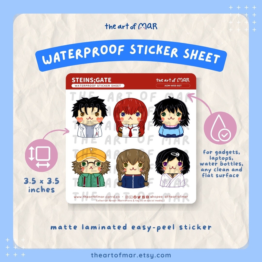 Steins Gate Chibi Sticker Sheet Okabe Rintaro, Makise Kurisu, Mayuri ...