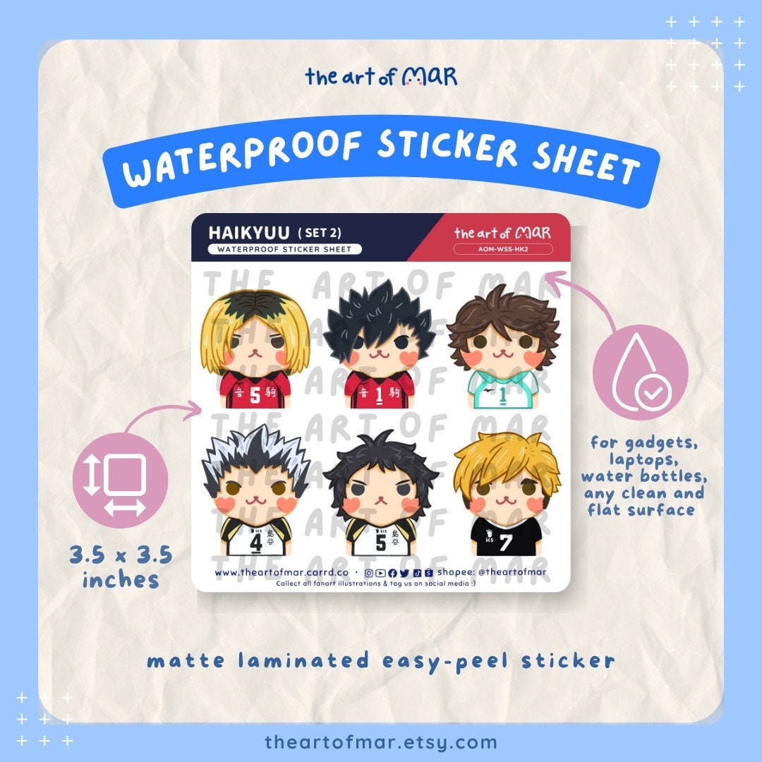 HAIKYUU Chibi Sticker Sheet 2 Sets Hinata Kageyama - Etsy
