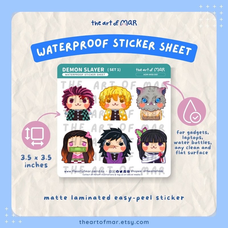 Kimetsu No Yaiba Sticker - Etsy