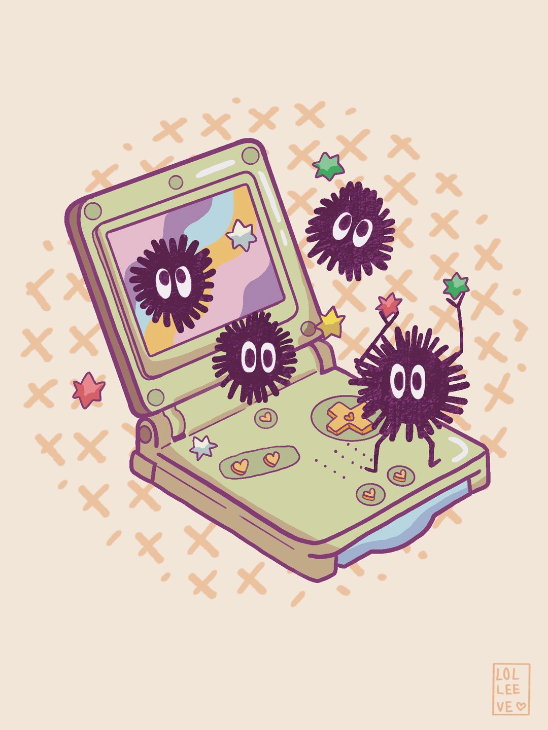 Soot Sprite Gameboy A5 Art Print Kawaii Nintendo Switch - Etsy