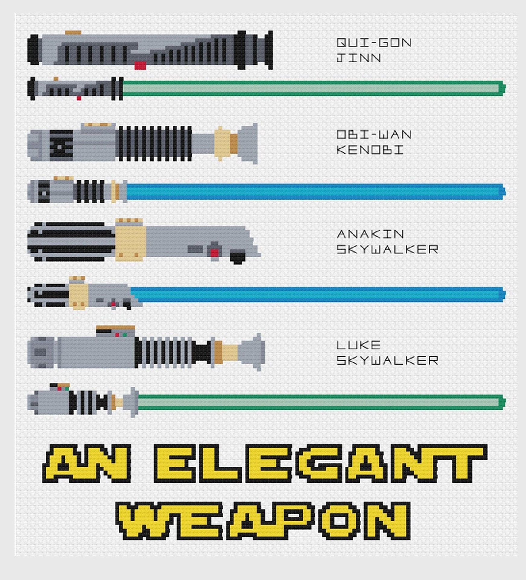Star Wars Jedi Lightsabers Cross Stitch Pattern - Etsy