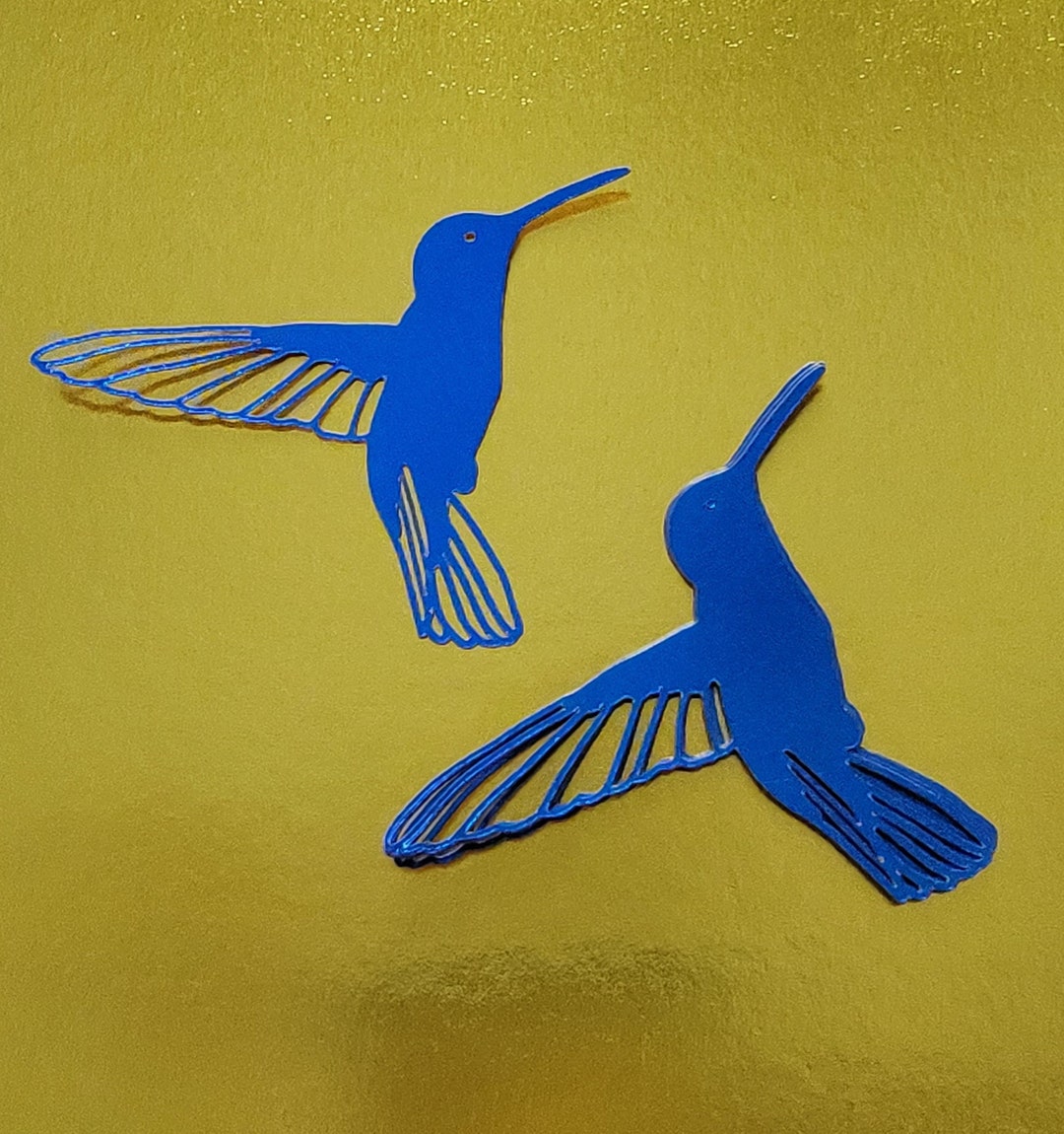 Blue Hummingbird Foiled Cardstock Cut Paper Shape DIY Cardmaking ...