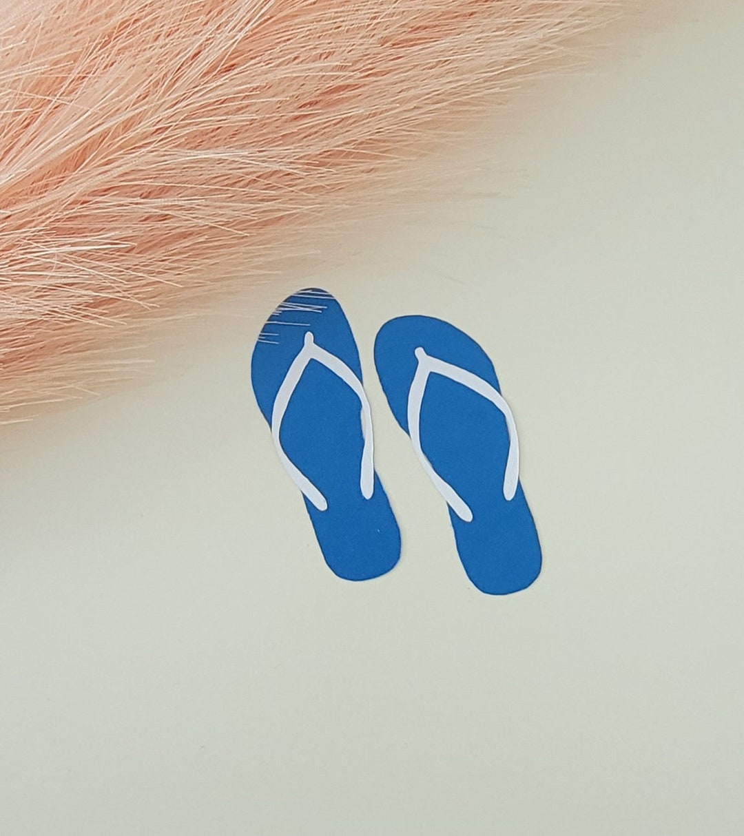 Blue Flip Flops Cut Paper Shape DIY Cardmaking Scrapbooking Journaling ...
