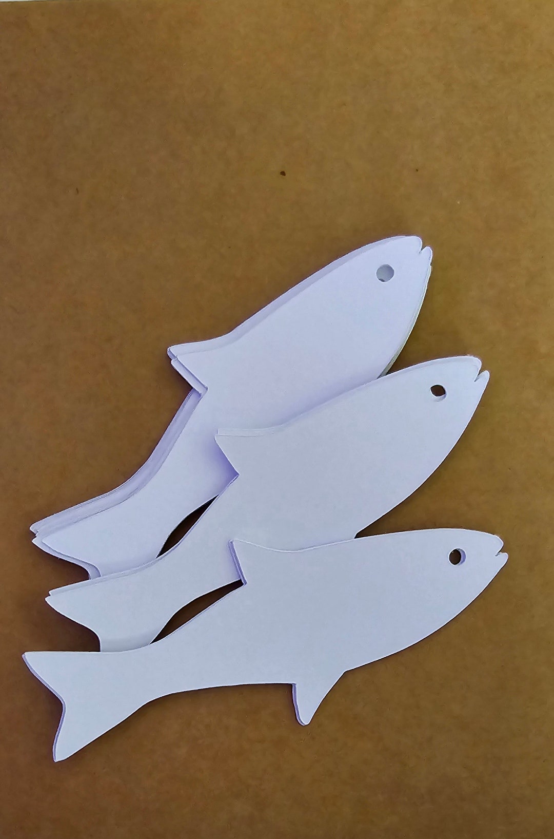 Fish White Cardstock Embellishment Shape Scrapbooking Junk Journaling ...