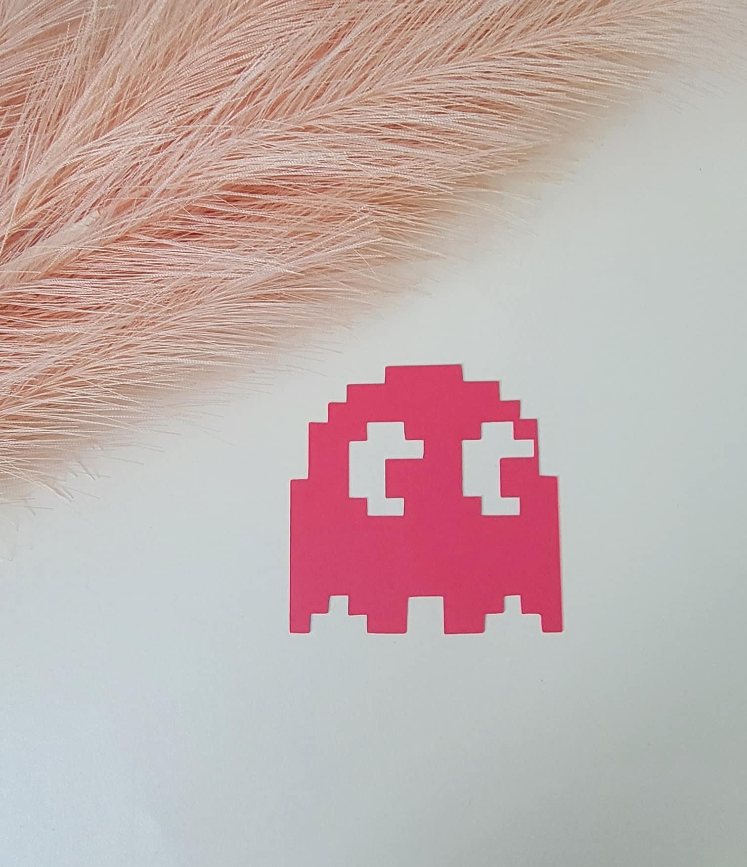 Red Pixel Ghost Pac Man Paper Shape DIY Cardmaking - Etsy