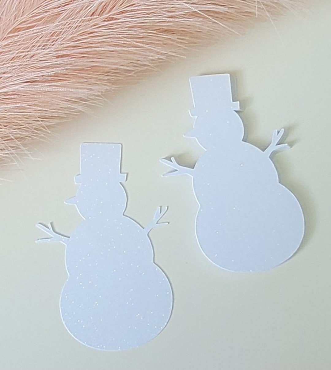 Glitter White Snowman Cut Paper Shape DIY Cardmaking Scrapbooking ...