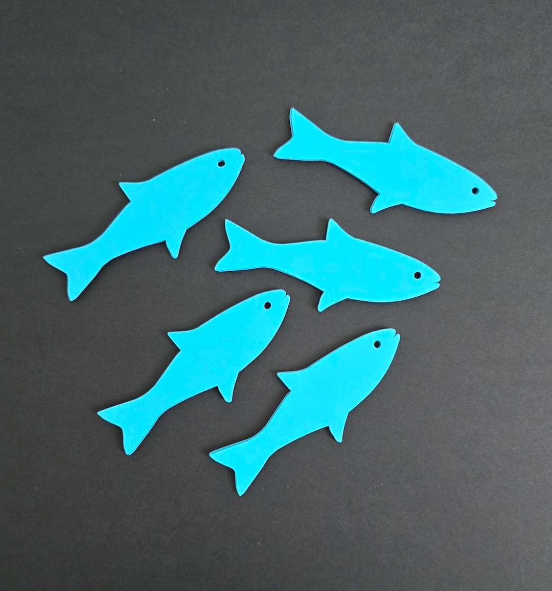 Blue Fish Layered Cardstock Cut Paper Shape DIY Cardmaking Scrapbooking ...