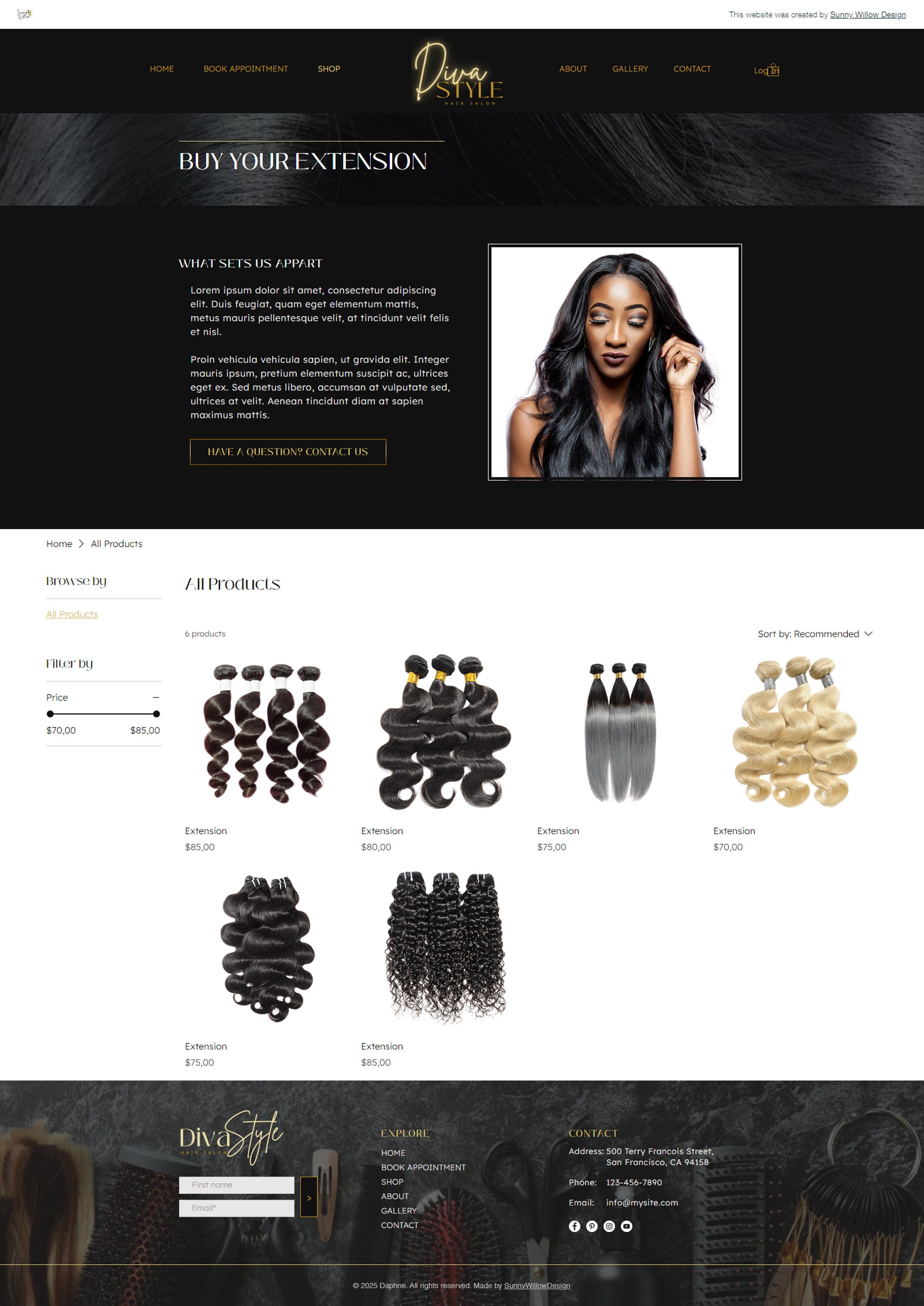 Bold Style Wix Website Template: Hair Salon, Wig Store - Etsy