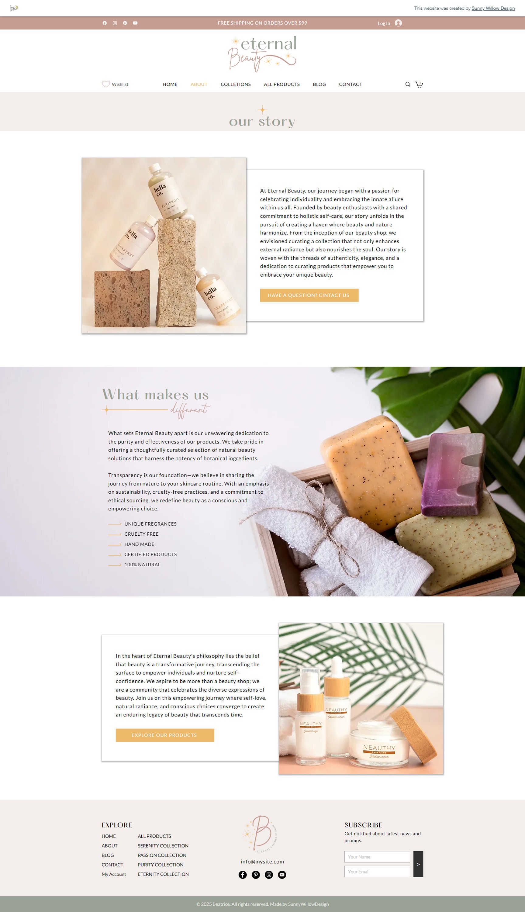 Wix Ecommerce Website Template: Cosmetics Store Design - Etsy