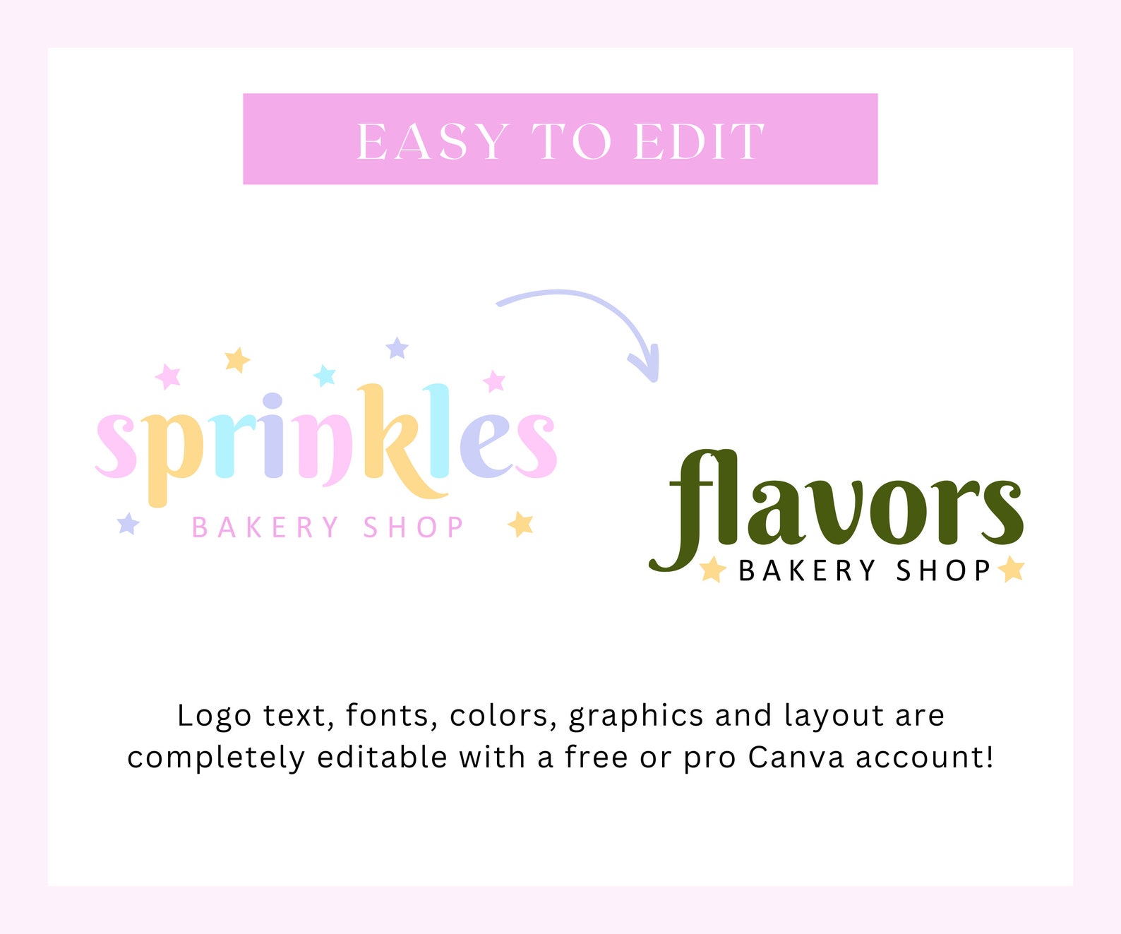 Colorful Bakery Logo Canva Template: Editable Small Business Branding ...