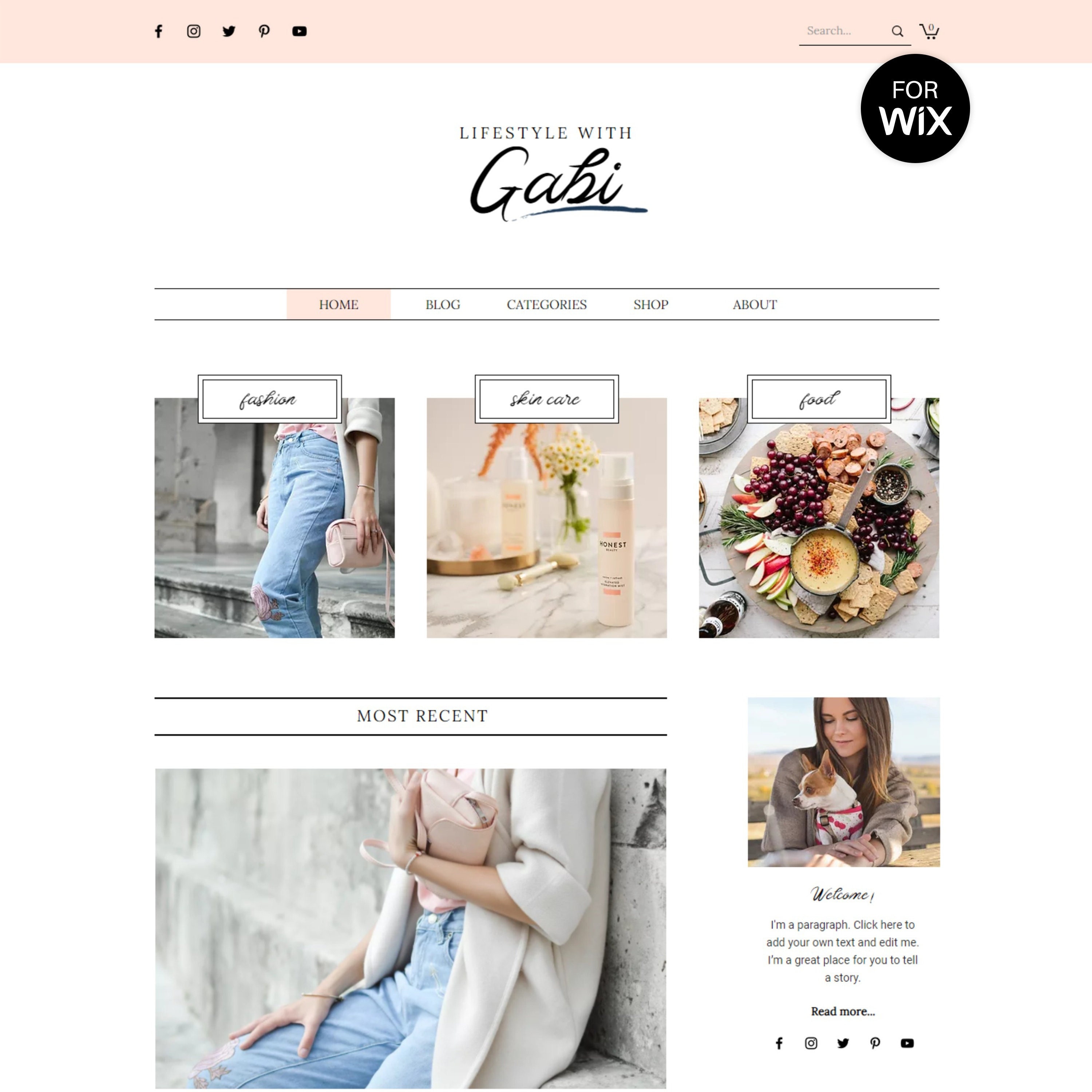 Wix Blog Website, Wix Website Template, Beauty Blog, Wix Website Design ...