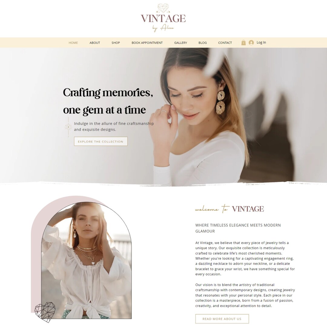 Wix Website Template Wix Website Design Ecommerce Website - Etsy