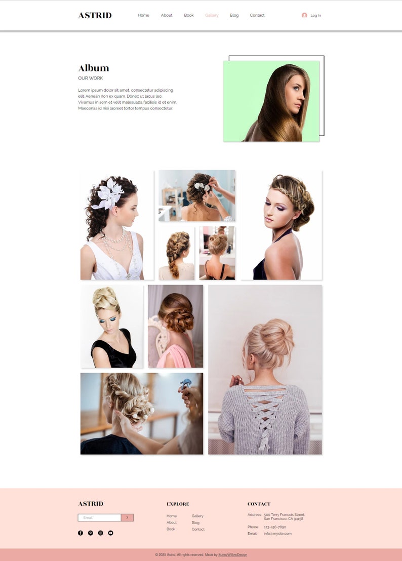 Wix Website Template Wix Website Design Hairstyle Website | Etsy