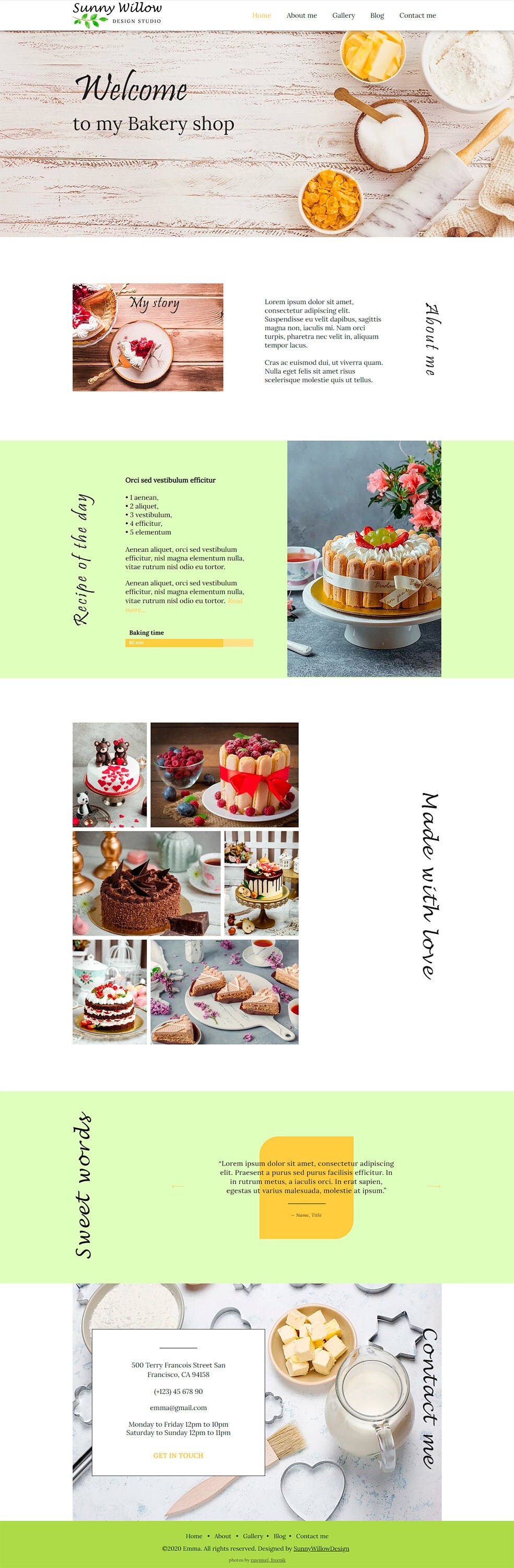 Wix Website Template Wix Website Design Wix Bakery Website | Etsy