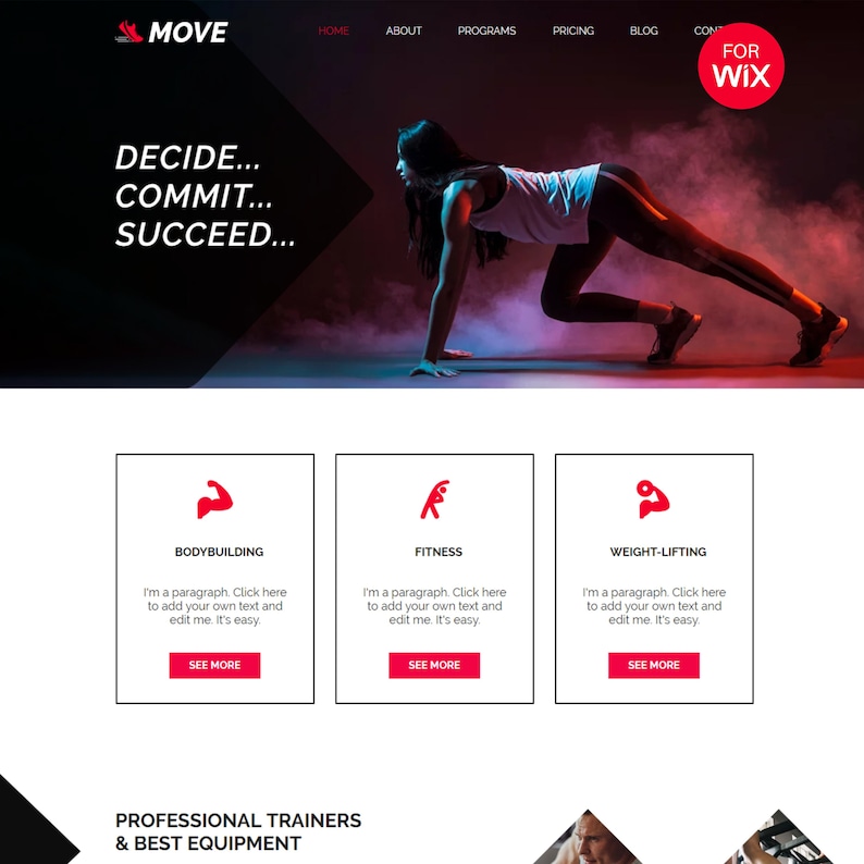 Wix Fitness Website Template, Wix Gym Website Design, Bold Sports ...