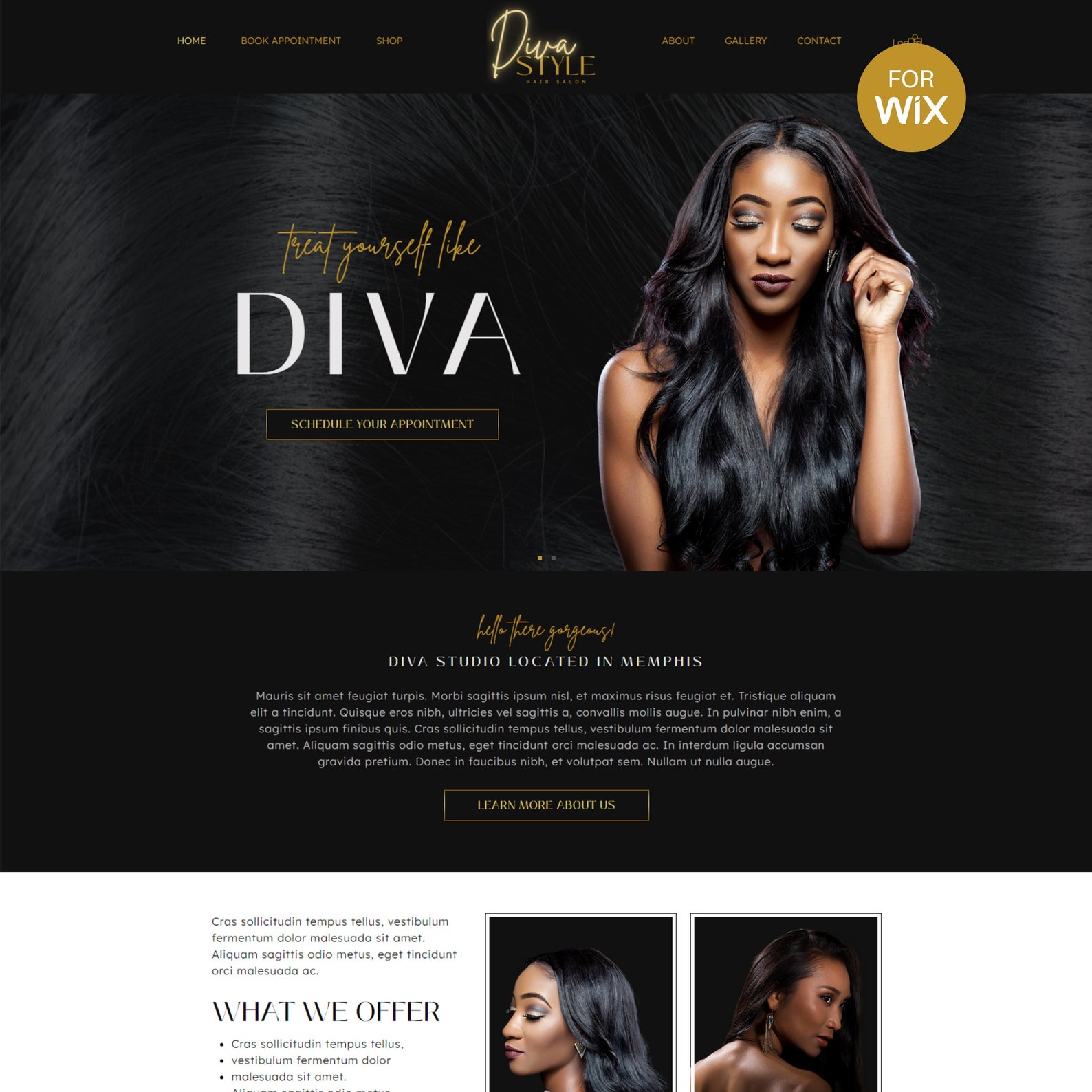 Bold Style Wix Website Template: Hair Salon, Wig Store - Etsy