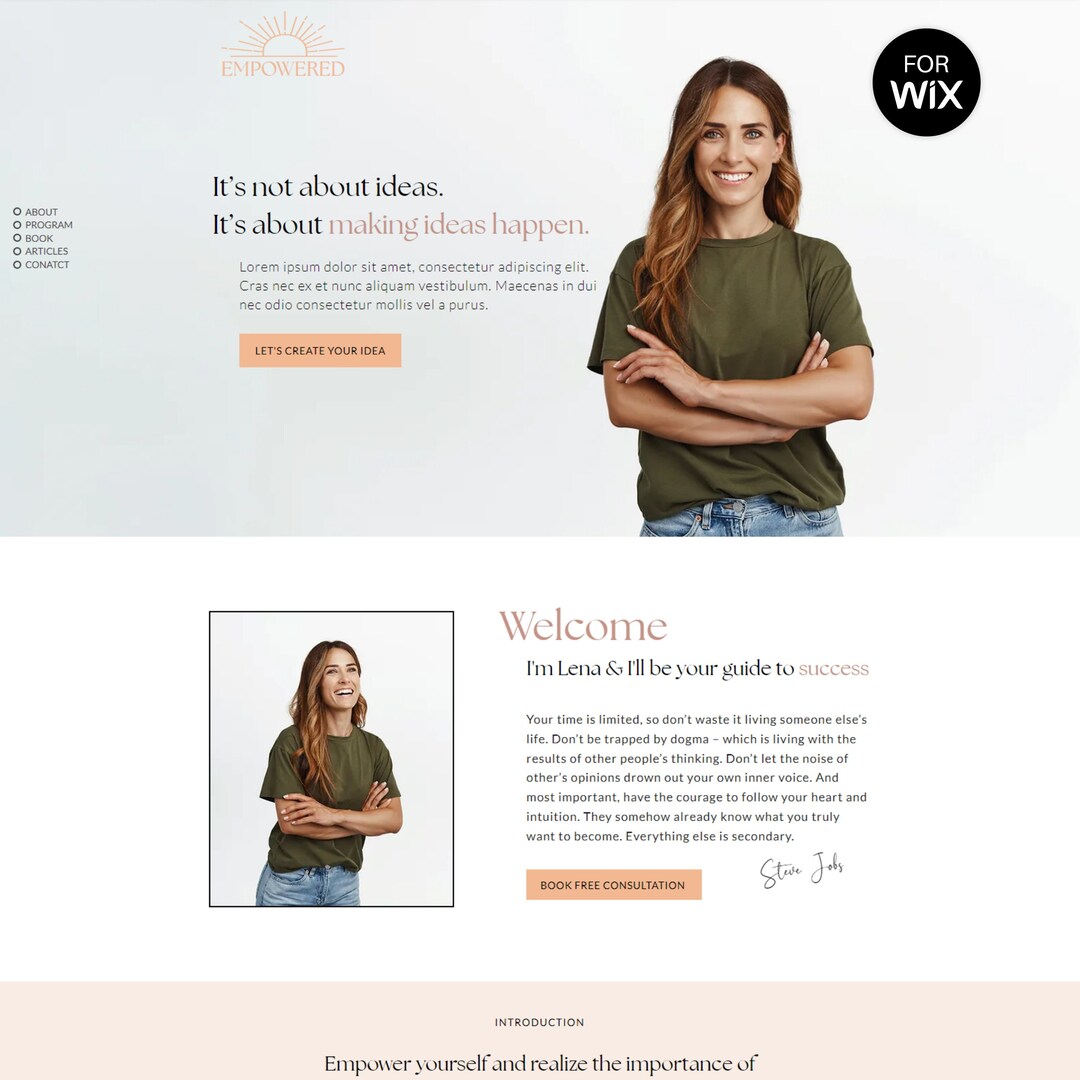 Life Coach Website Design, Wix Website Design for Personal Brand ...